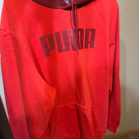 Puma | Sweaters | Puma Red Sweater With Bold Logo | Poshmark
